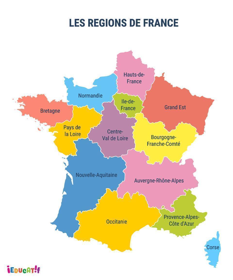 Carte Des R gions De France Fond De Carte Vierge 